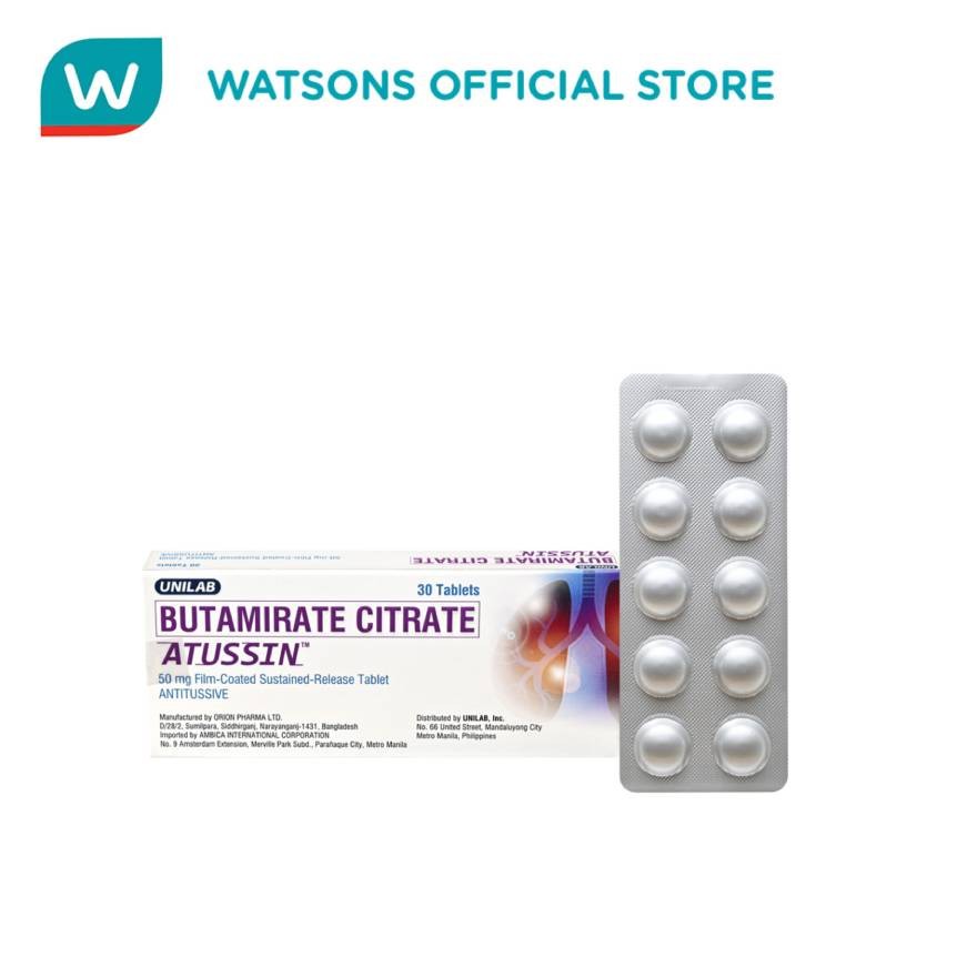 ATUSSIN Butamirate Citrate Film Coated Tablet 50mg (Sold Per Piece ...