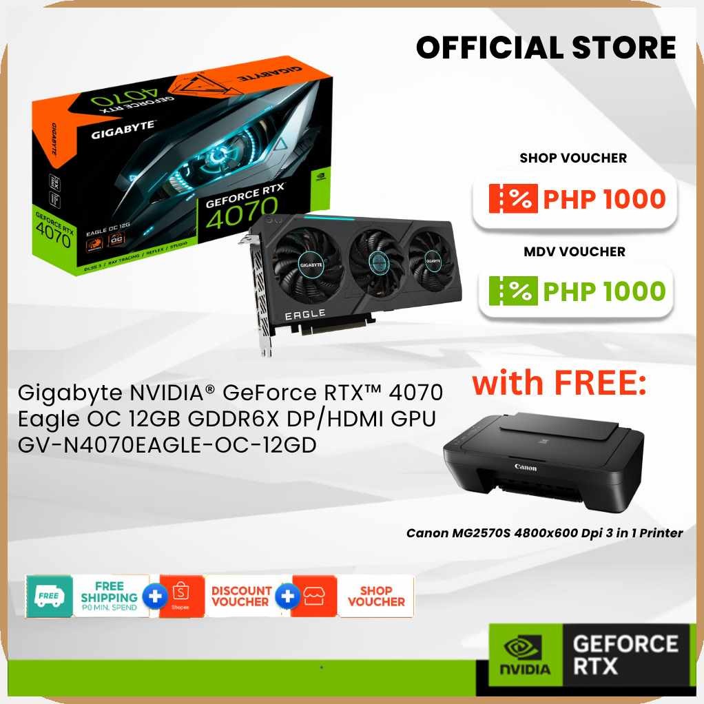Gigabyte;R]NVIDIA/b~GeForce*mQ?RTX*X?4070)u>Eagle)A>OC)n>12GB*S?GDDR6X DP/HDMI GPU GV-N4070EAGLE ...