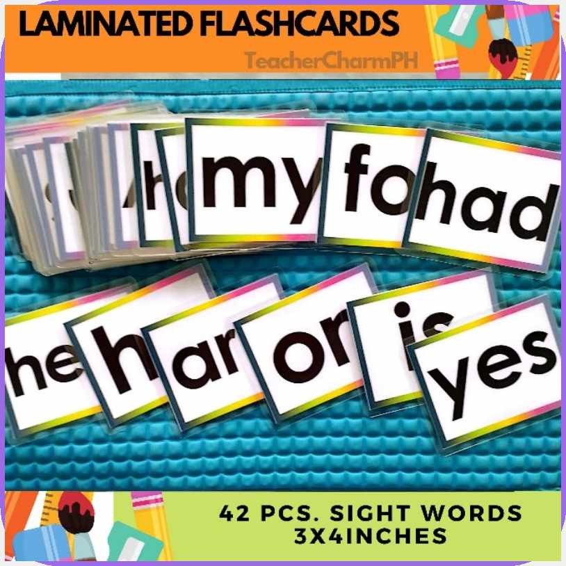 Laminated$Bh%Educational@jE=Flashcards]Ol/SIGHT$Ji/WORDS | Shopee ...