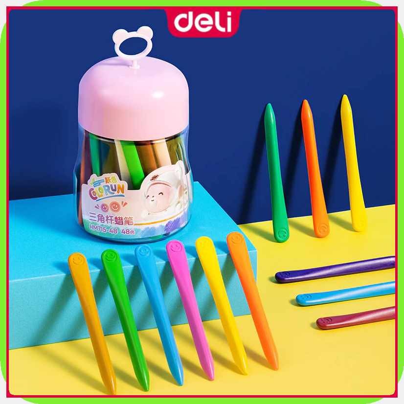 Deli+n!12/24/36/48PCS!a#Color)E}Crayons>MM}Triangular>Mp}Rod>fR}Crayon ...