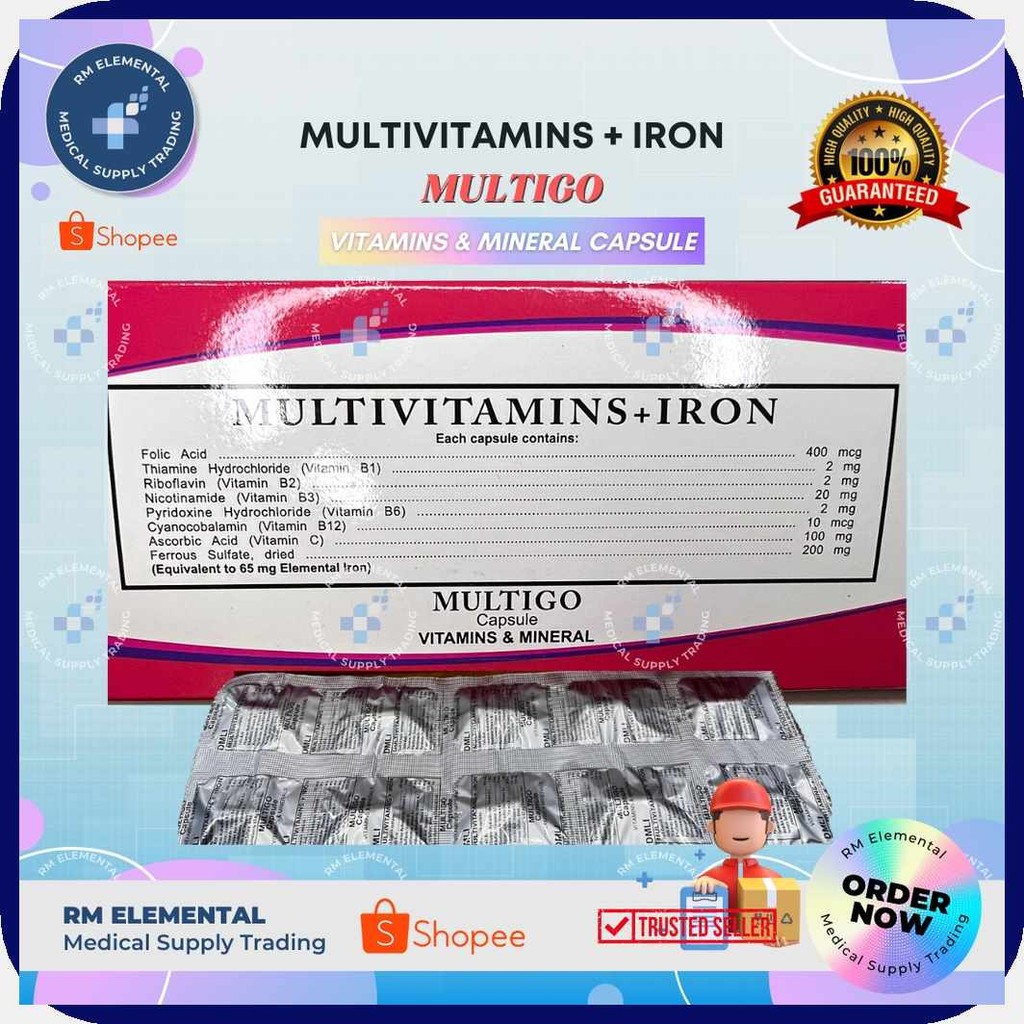 MULTIGO.X,/=LT@MULTIGROW;A&MULTIVITAMINS`V&+`f&IRON`u&Capsule{P'100s ...