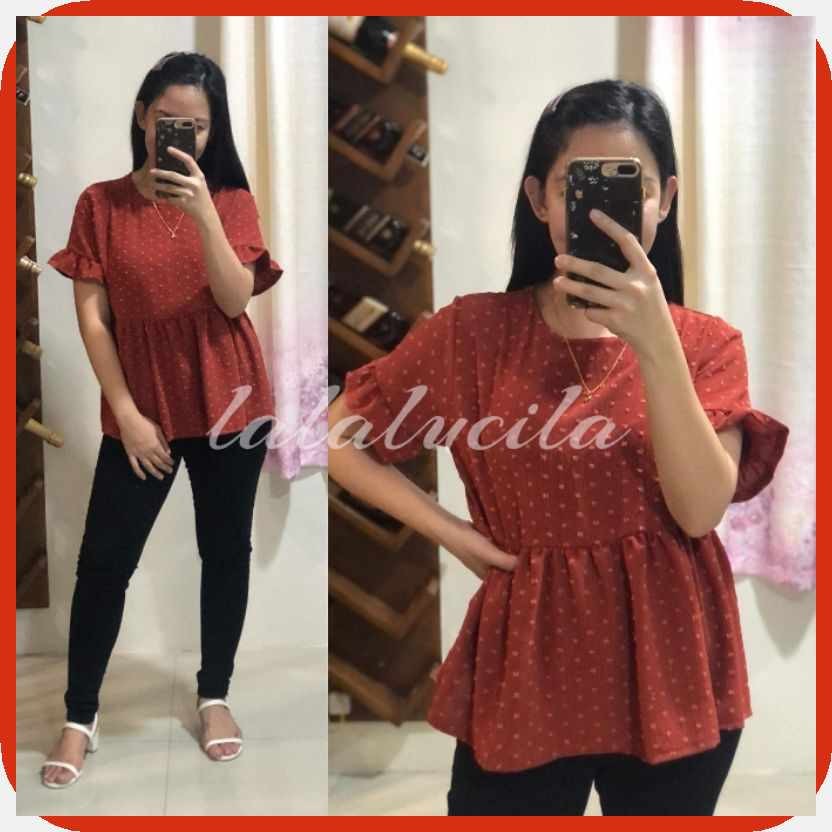 Elise.T!(M-XL){Md*Swiss$X^Dot/n^Top/z^(REGULAR) | Shopee Philippines