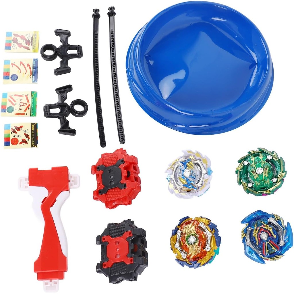 Ongwan Beyblade Burst set of 4 rotating gyro toys 2 launchers with battle entry removable versus ...