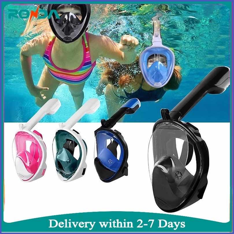Full(Wa*Face>Sq[Snorkeling`Ka;Mask&set&&Anti&Leak&Easy Breathing Diving ...
