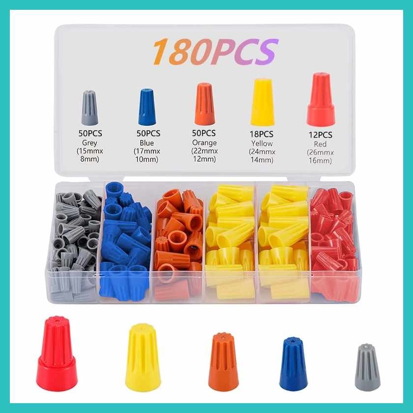 180Pcs*C*F5*JV?Colors*si?Electrical*VD?Wire*bZ?Connector*Lc?Twist-On*ZA ...