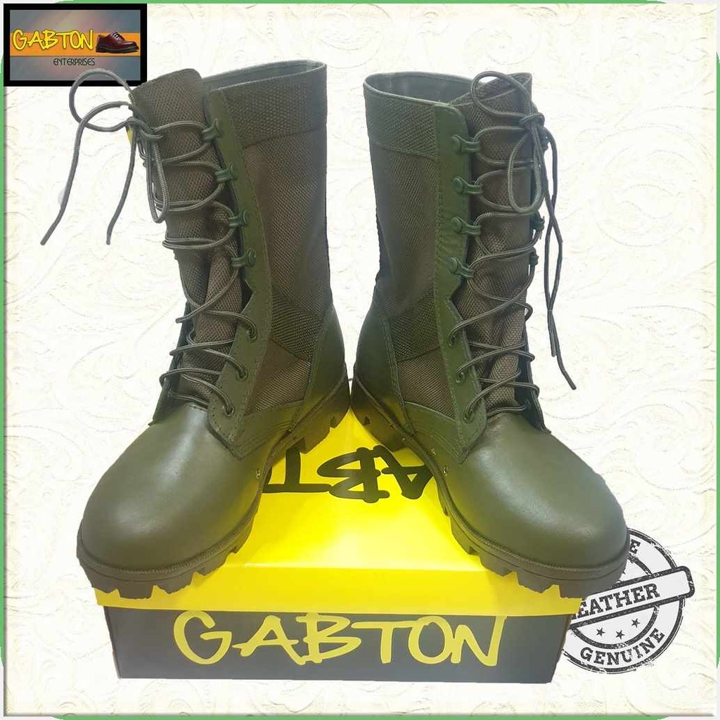 COMBAT'c+LEATHER=H@FULL:cJ%ARMY_Zo%GREEN/GAMUSA | Shopee Philippines