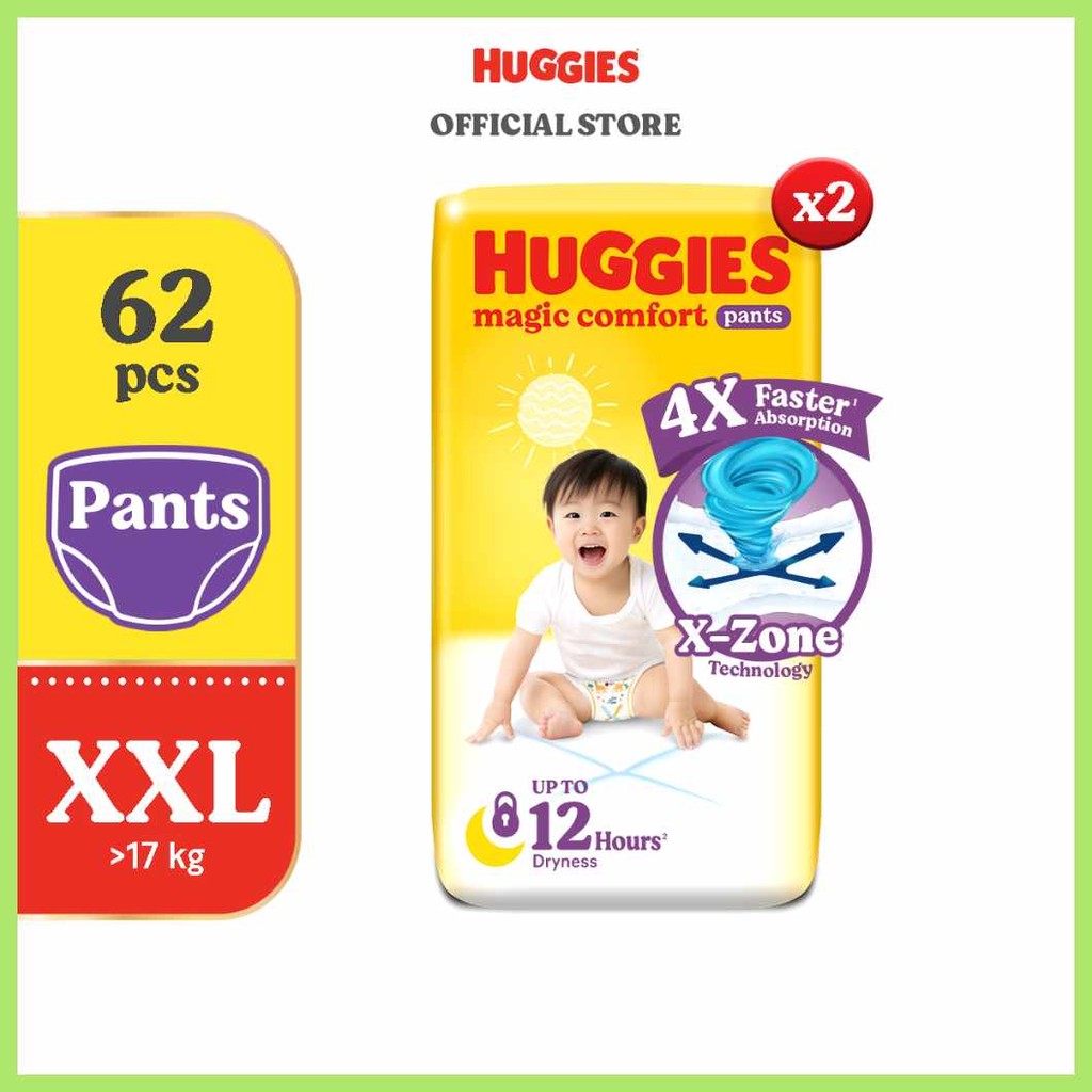 Huggies{C/Magic!Dg$Comfort}B>Jumbo)f>XXL)s>-)s>31)s>pcs*T?x 2 packs (62 ...