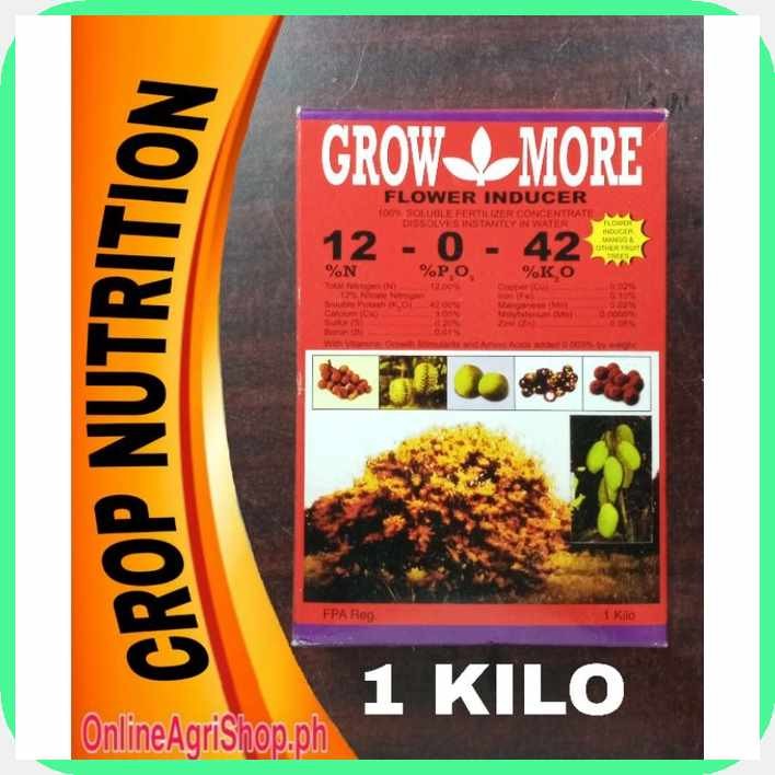 GROW*K^MORE$kk/12-0-42$cR/%WS:FOLIAR%kX:FERTILIZER%g:(1%I:KILO ...