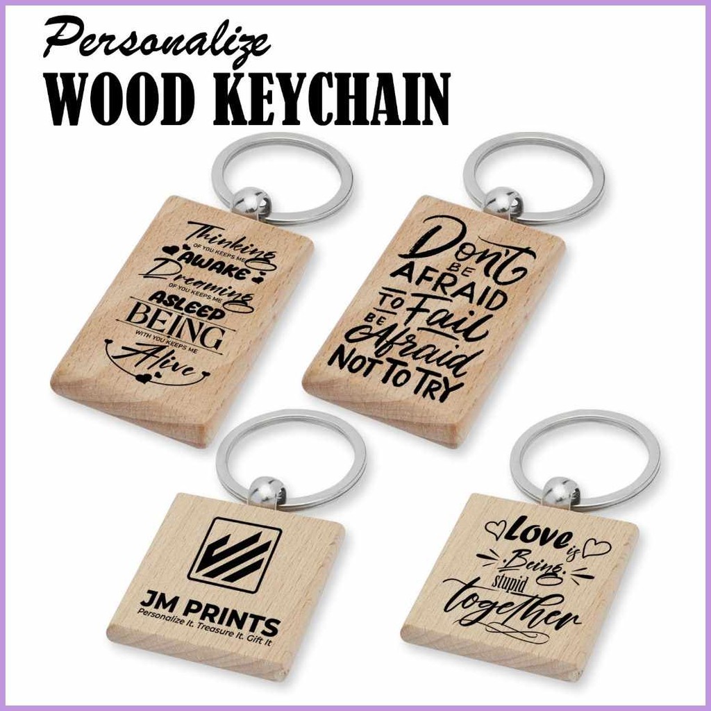 Personalized/VI*Wooden!XU/Keychain)y}with>C}Laser>N}Engraving | Shopee ...
