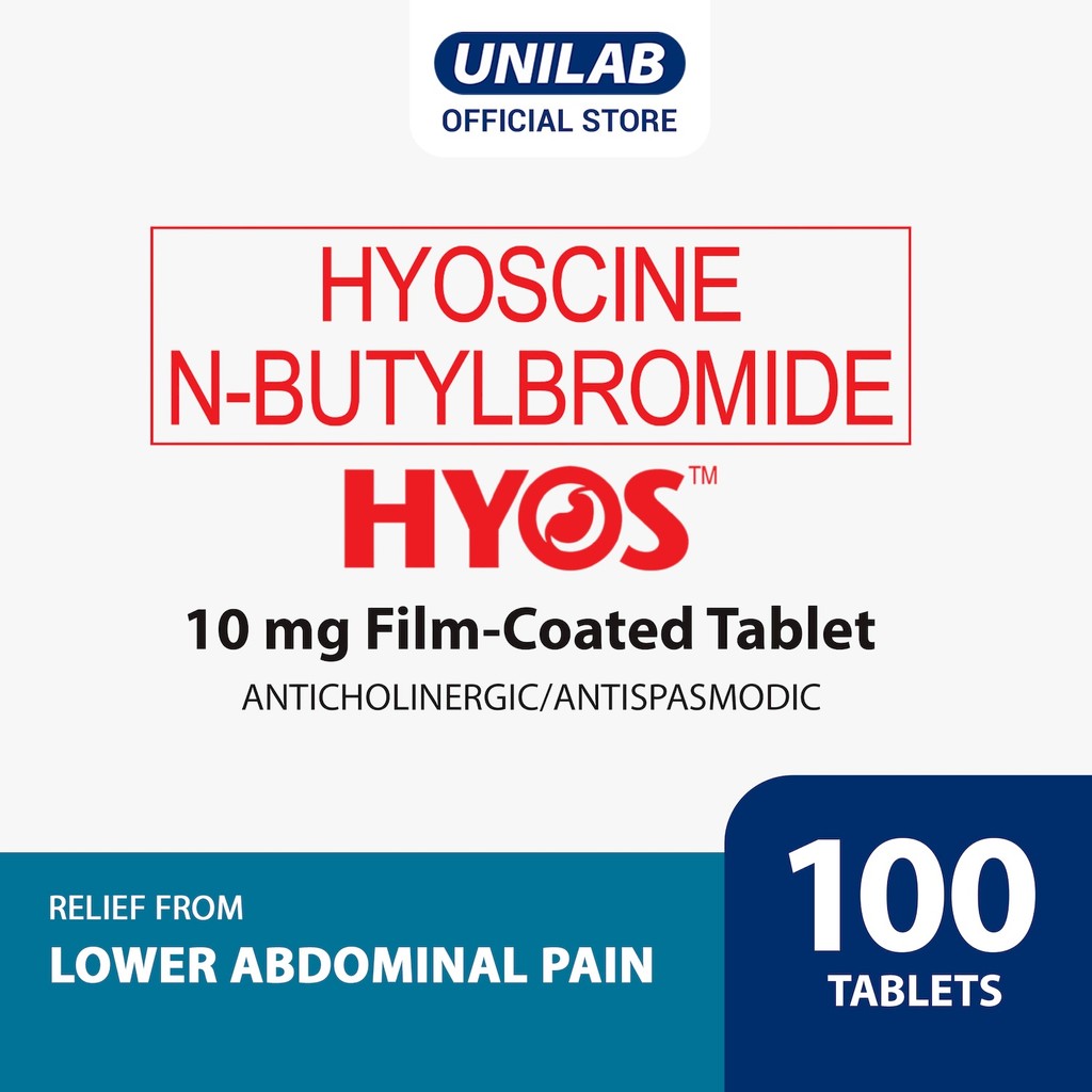 UNILAB Hyos 10mg 100s (Relieves Lower Abdominal Pain) | Shopee Philippines