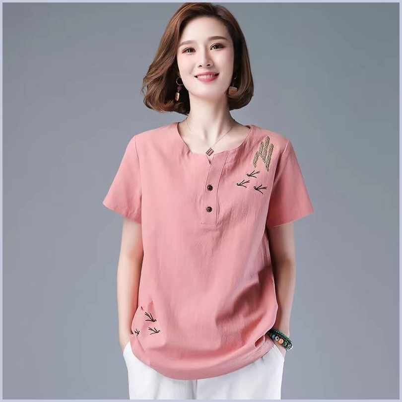 Blouse)N%Plus^N{SizelECotton-dxAnd-CqLinen-mKWomen's-uKSummer-FLoose ...
