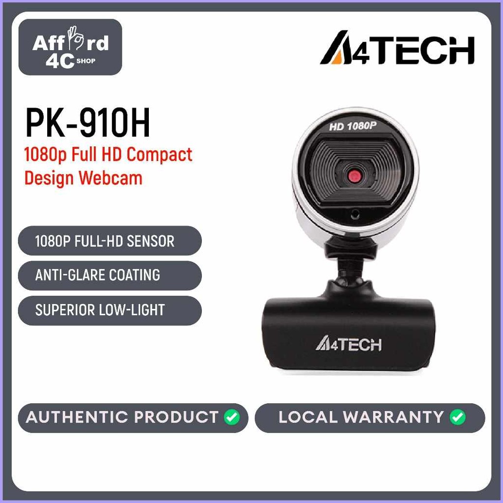 A4Tech&y+PK-910H{I1080p#zg.Full-HD#fG.Web#o-Camerae--q-Black | Shopee ...