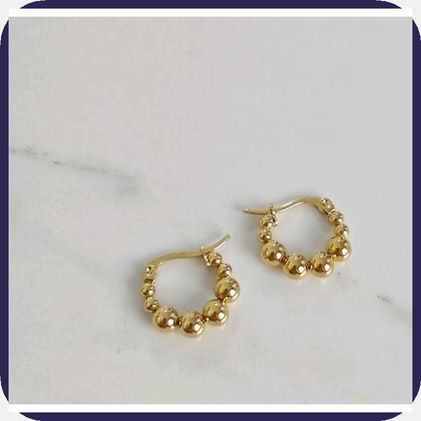 [WBOC]/AF>Hoop%j+v?loop*I?bubble*V?earrings*t?gold*F?plated | Shopee ...
