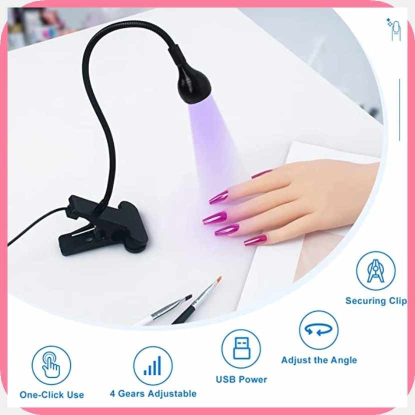 5=Z_Color=a&3W@oH+USB D+v+u+h+n+LED UV Light for Drying Gel Nail Polish Clip-On Flexible Desk ...