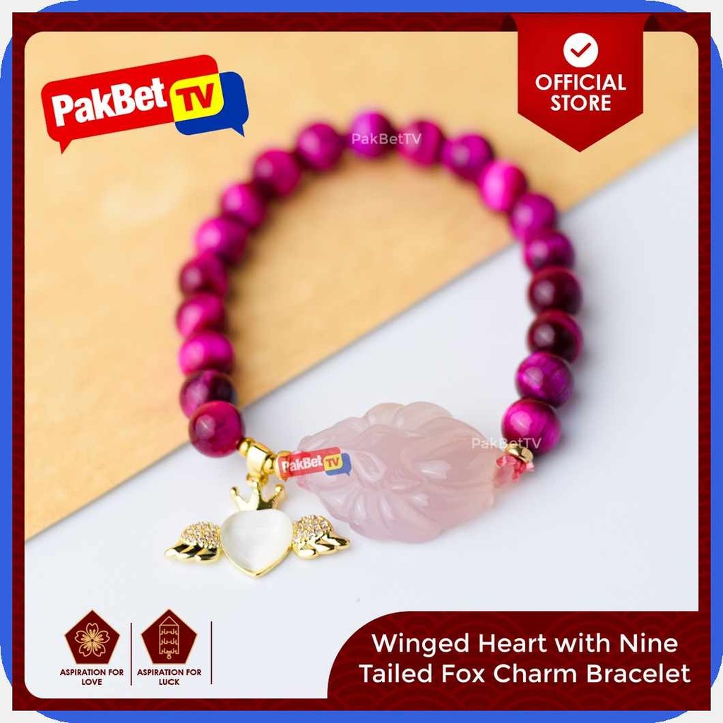 Winged{C}Heart,Te~with/gl$Nine^sy$Tailed^zo$Fox^HH$Charm^oI$Bracelet^fv$| Feng Shui by PakBet TV ...