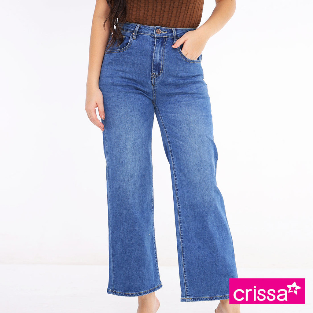Crissa Wide Leg Jeans CLB16-0262 | Shopee Philippines