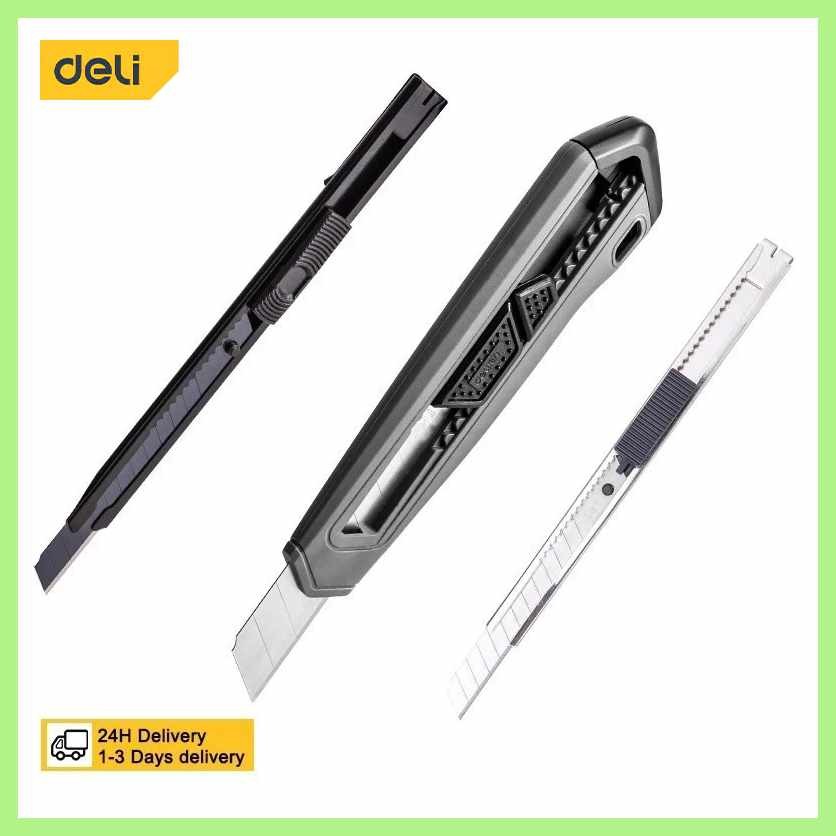 Deli.X`Industrial]E`Snap@tb+Off!ei,PT+wg+xu+Fk+Blade Cutter Knife 9MM ...