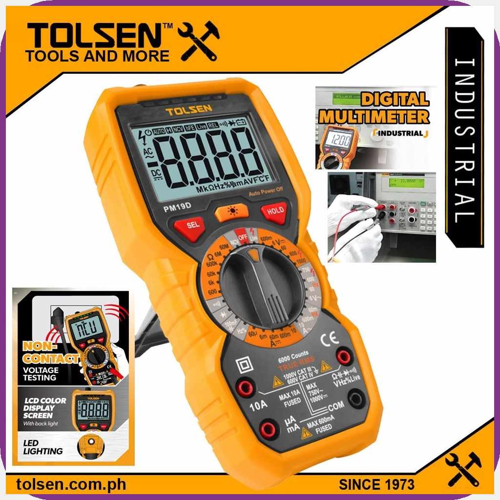 Tolsen,S[Digital.yd`Multimeter@T+LCD T+J+X+k+v+Colored Display w/ Back ...