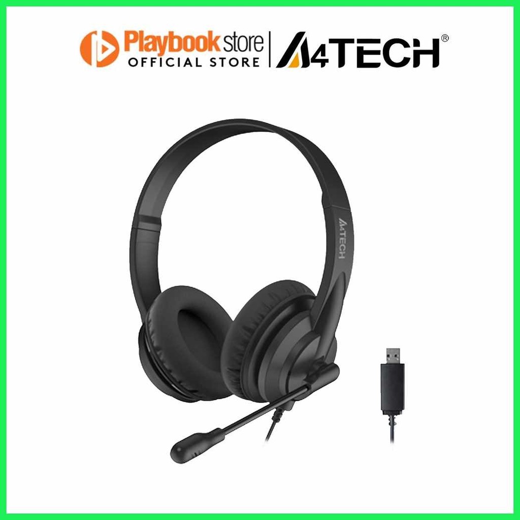 A4Tech/I~HU-10[ED$High}o>Performance)D>USB)n>Headset)e>Black | Shopee ...