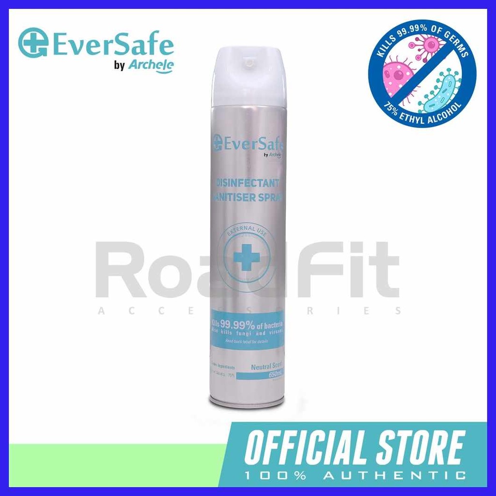 EVERSAFE+jOby=Ca:Archele@lL+Disinfectant qu+DI+EF+mF+hG+Sanitizer Spray, 75% Ethyl Alcohol ...