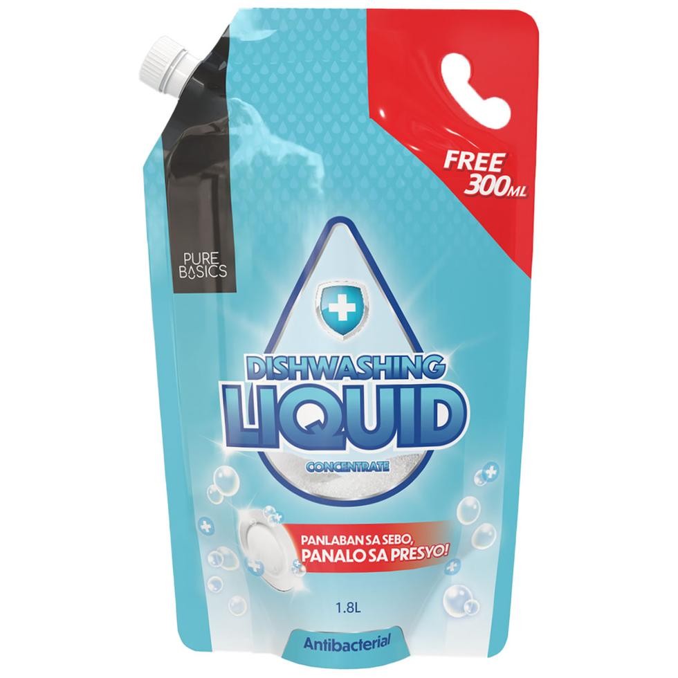 Pure Basics Dishwashing Liquid Antibacterial Refill 1.8L - Household ...