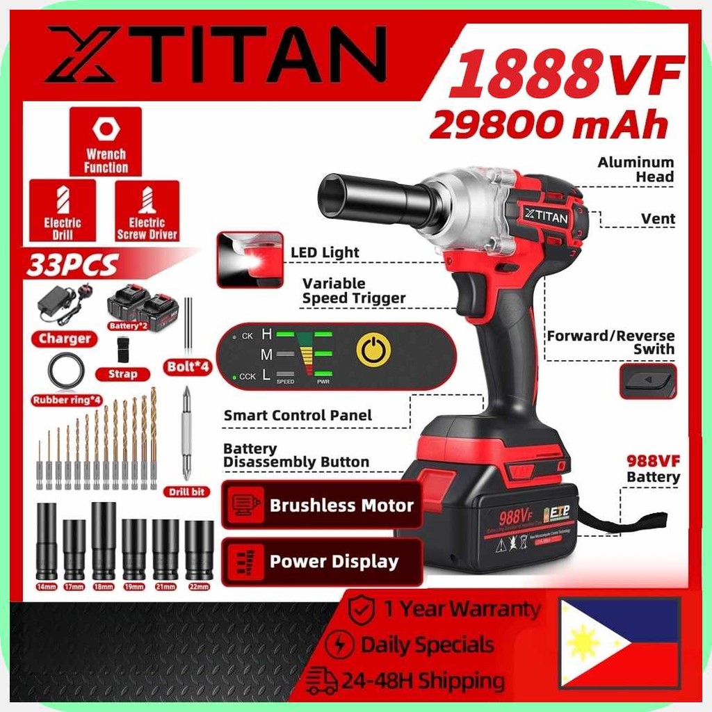 XTITAN$L'1888V*Oy|3in1.FZ#Impact]Hr#Wrench]Xm#Cordless]pQ#Brushless]hO#Wrench]n#3200rpm 880N.M ...