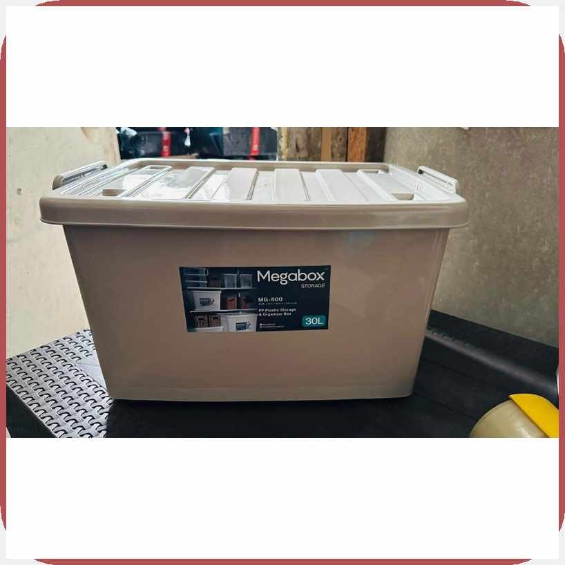 Megabox!Yb%Storage!DK$Box~pd?30*Nl?Liters*I>White)I>/)j>Beige | Shopee ...
