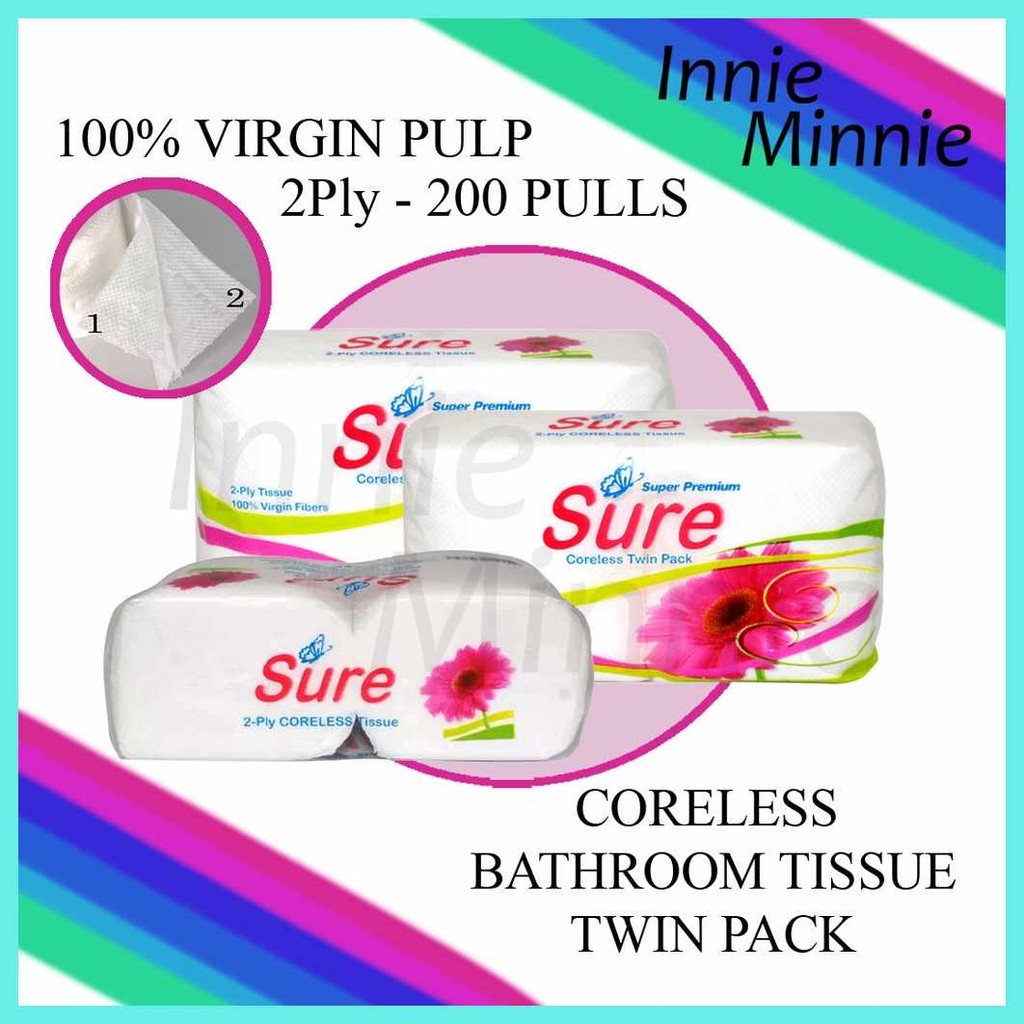 Coreless@Ye-Bathroom.B}Tissue)Dn>TWIN)nm>PACK)Zx>100%*wu?Virgin*Q?Pulp ...