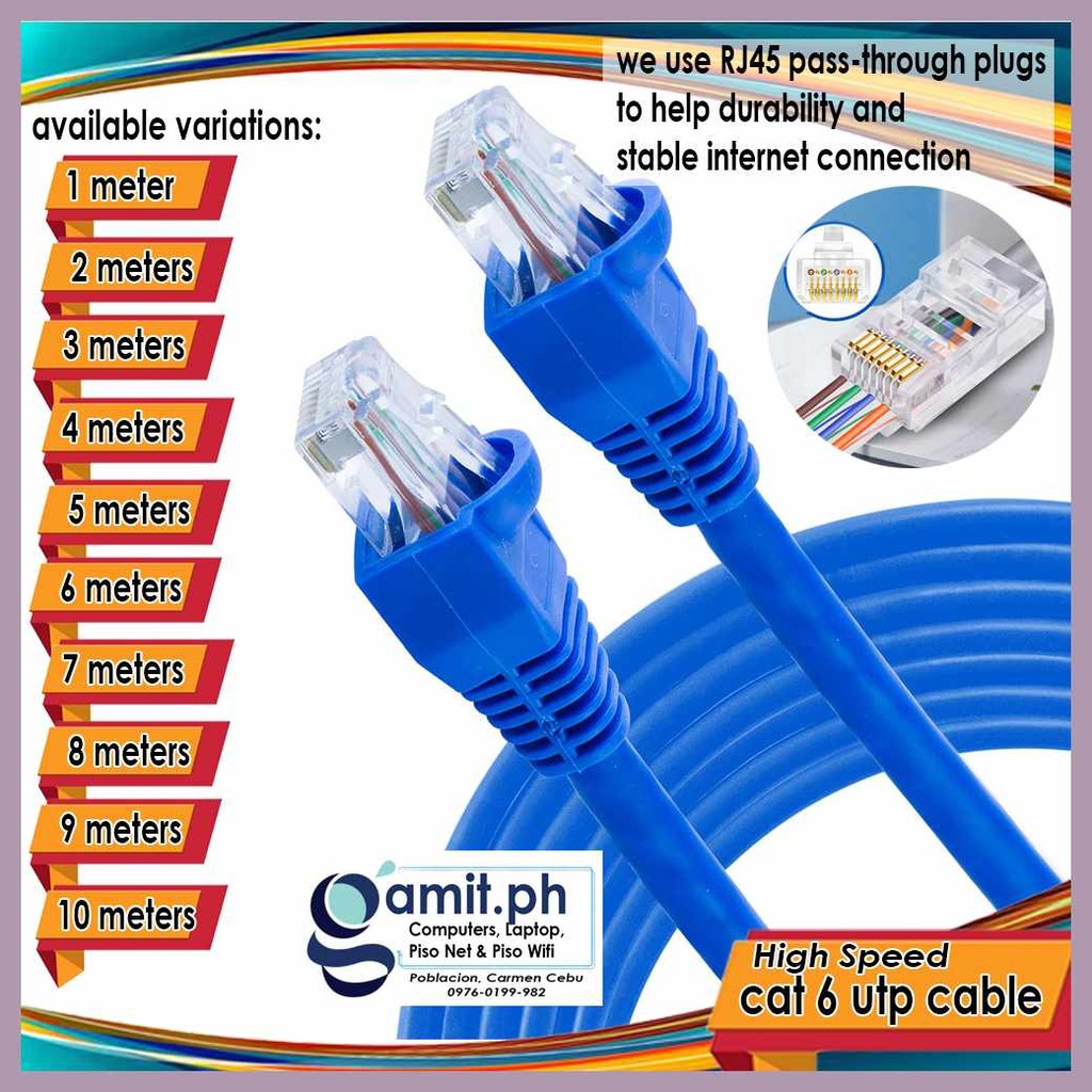 Comlink+iD$CAT6&Vt`Lan&Cable&0.5M&1m&2m&3m 4m 5m 6m 7M 8m 9m 10m UTP Ethernet RJ45 Pass | Shopee ...