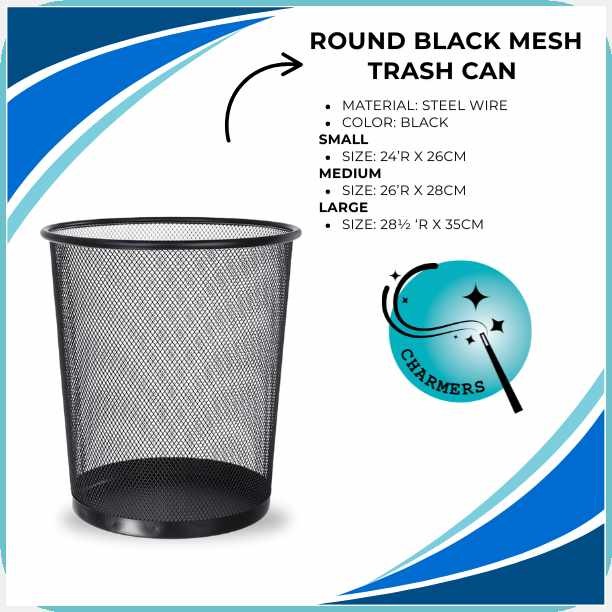Round^r^Ir{Black^F$Trash^ao$Can^DE$Large^EE$-^xx$Multipurpose^fS$Metal ...