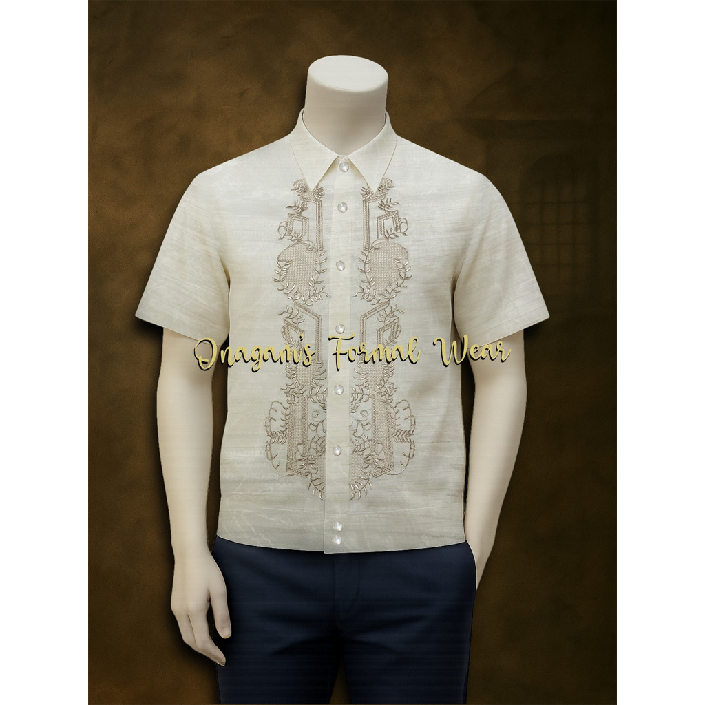 SHORT SLEEVE POLO JACKET Barong Tagalog for Men FORMAL / OFFICE BARONG ...