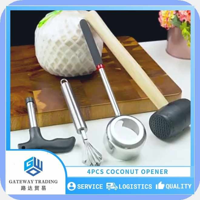 4Pcs_T*Coconut&H!Opener,gV[Tool,vJ[Stainless,ih[Steel+U@Coconut,y ...