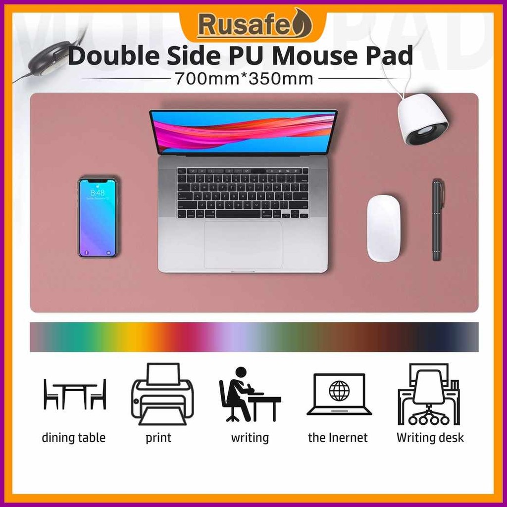 Double-Side@Ko,Large)Cd)Mouse)UI>Pad)IV>Waterproof)dr>PU)J?Leather*U ...