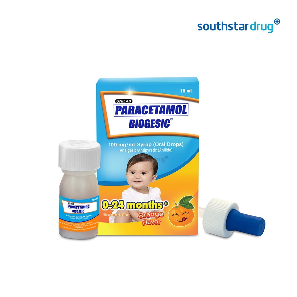 Paracetamol Biogesic 100mg/ml Orange-flavored Drops 15ml | Shopee ...