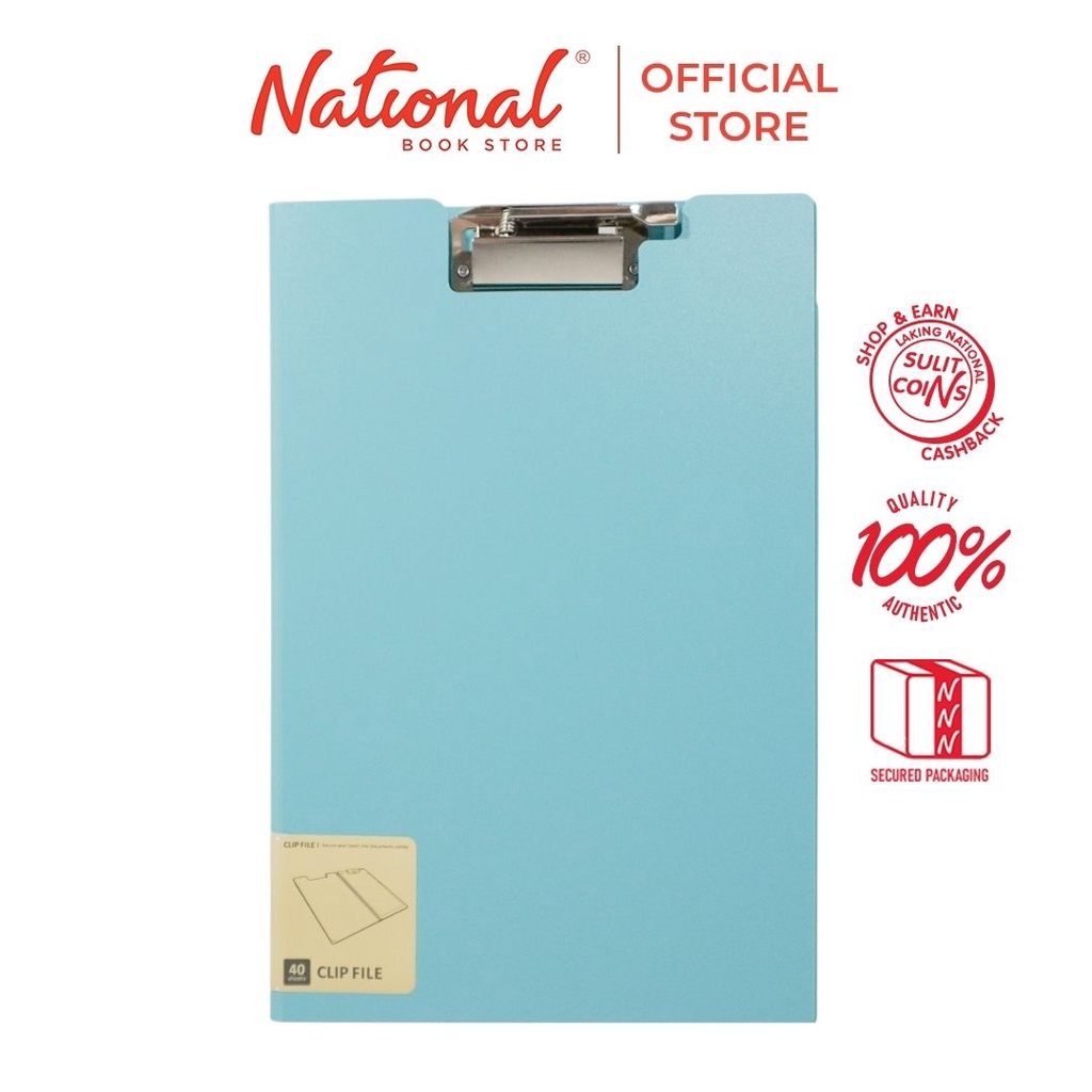 Lihit Lab Folder Punchless Top Clip Long F-5035FC, Light Blue - School ...