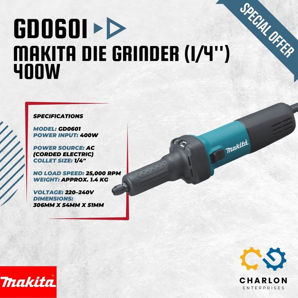 Makita GD0601 Die Grinder 6.35mm (1/4") 400W | Shopee Philippines