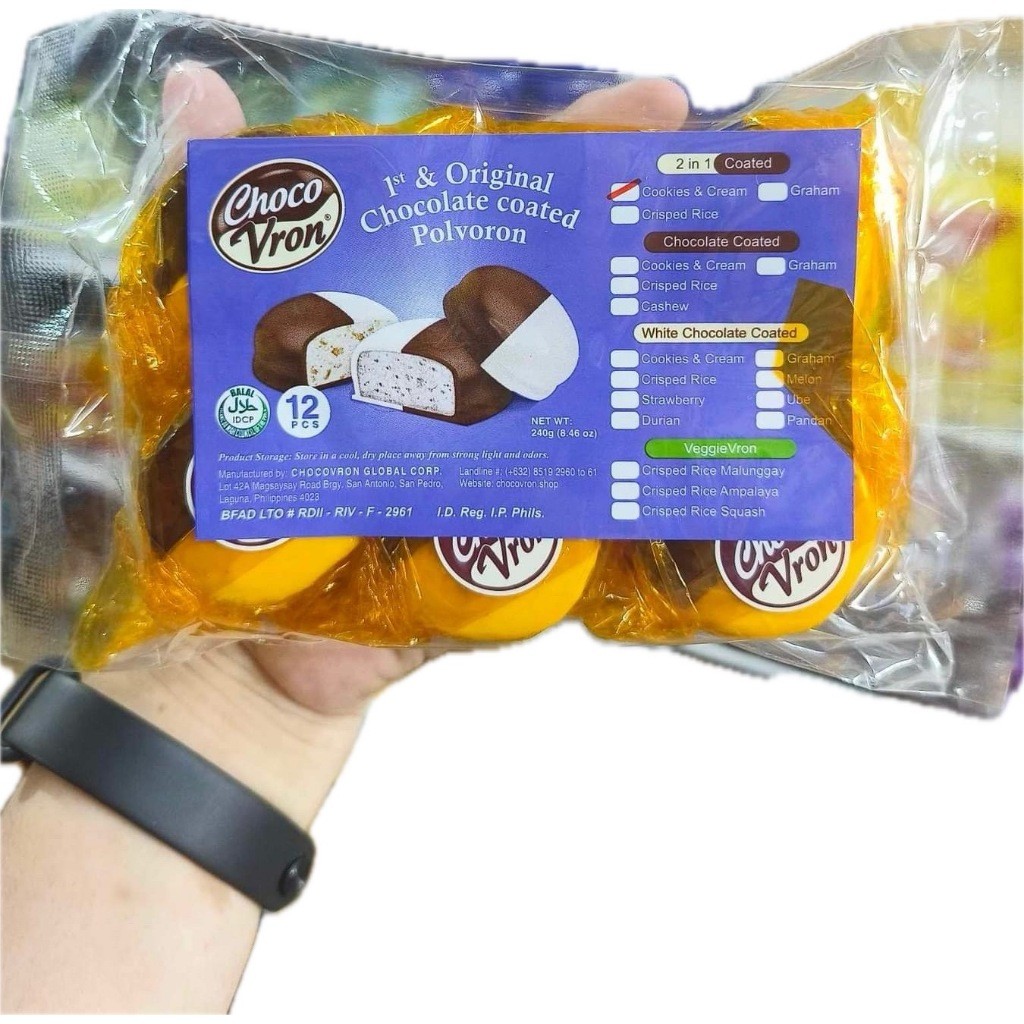 Choco Vron Chocolate Coated Polvoron (2 in 1 Coated, Asstd and Plain ...