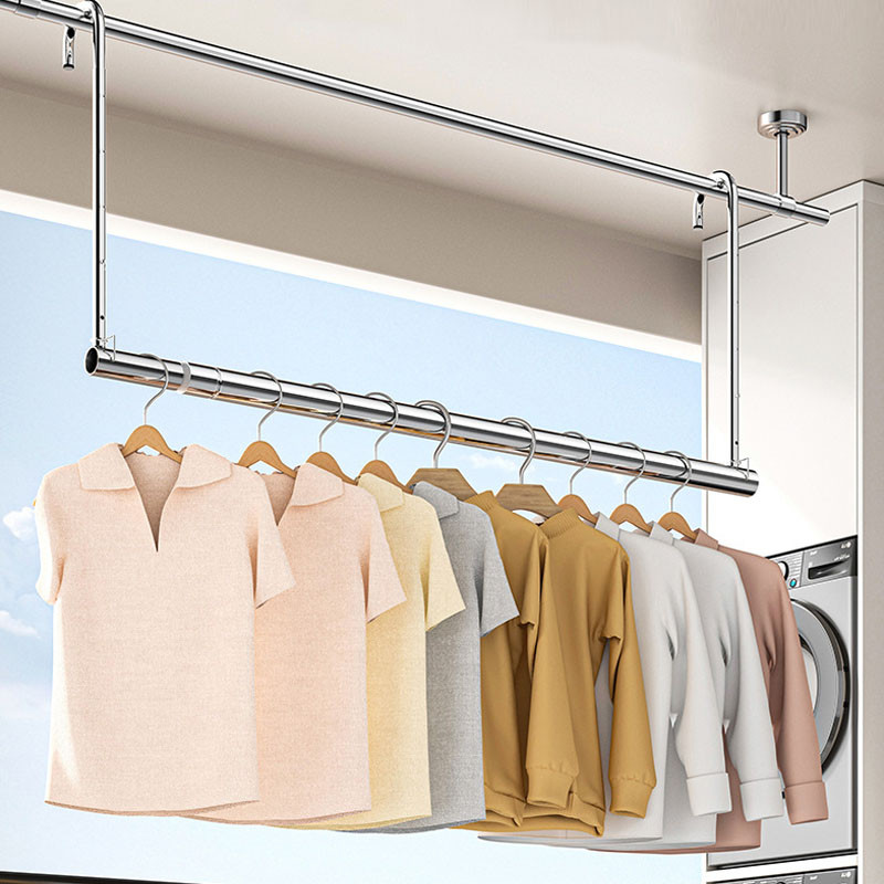 Damit pagpapatayo rack, bahay balcony teleskopiko damit drying baras ...