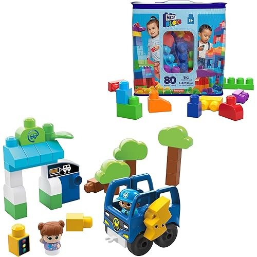 MATTEL MEGA BLOKS from 1year old, 80-pack & Electric Vehicle Charging ...