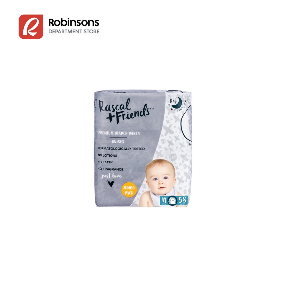 Rascals + Friends Premium Diaper Pants Jumbo Pack - Medium 58 pads ...