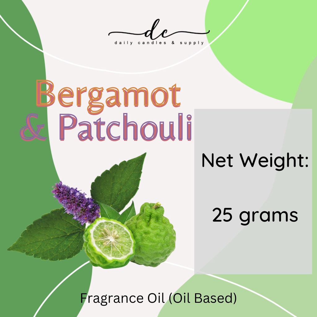 Daily Candles | 25 grams BERGAMOT AND PATCHOULI FRAGRANCE OIL for Candle and Soap Making (Oil ...