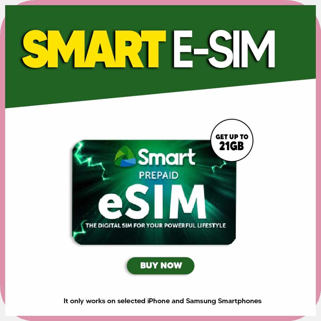 Smart}dq'Prepaid]OD`Esim[rj,with!Do,free!cP,21gb!v,load h+k+(smart esim ...