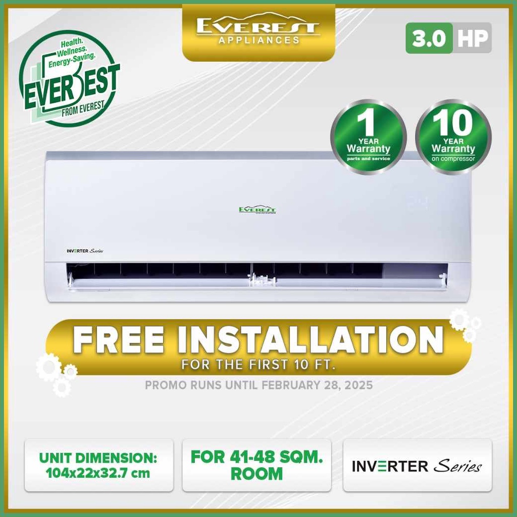 EVEREST}gV.3.0HP[As}Inverter.x#Split]O#Type]z$Aircon/^QT$with^gf$1st^aA ...
