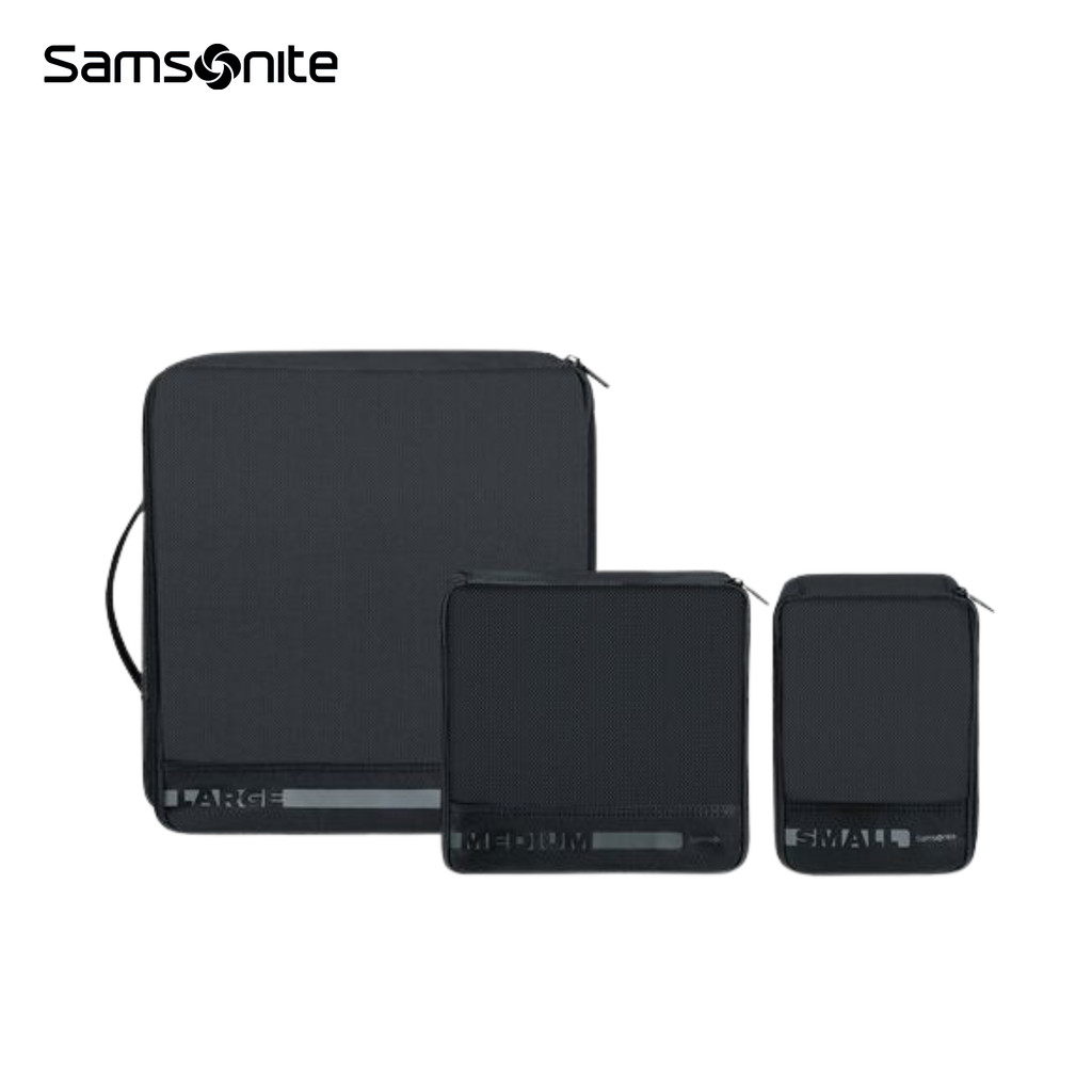 Samsonite Pack-Sized Set of 3 Packing Cubes - Black | Shopee Philippines