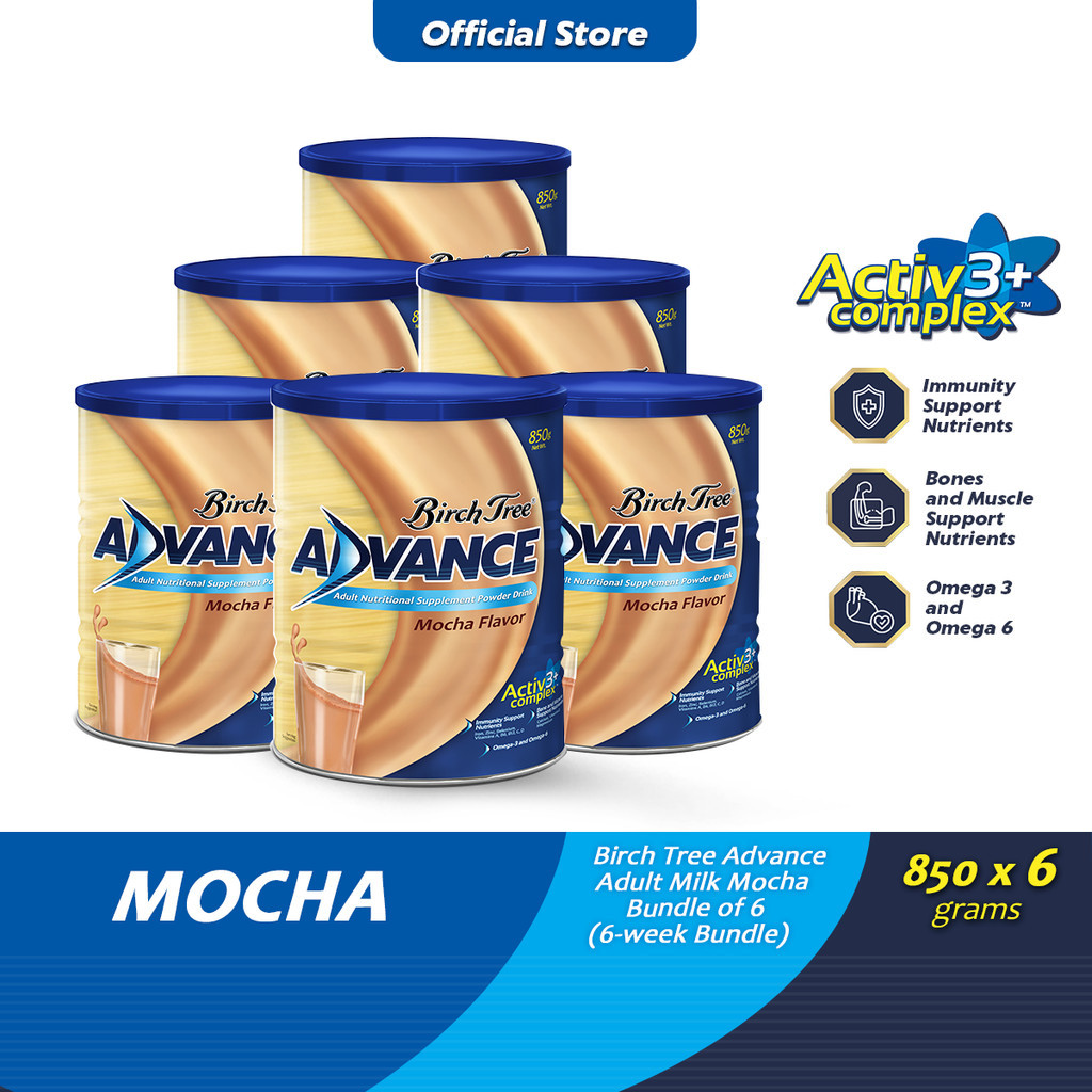 Birch Tree Advance Adult Powdered Milk Mocha 850g Bundle of 6 (6-week ...