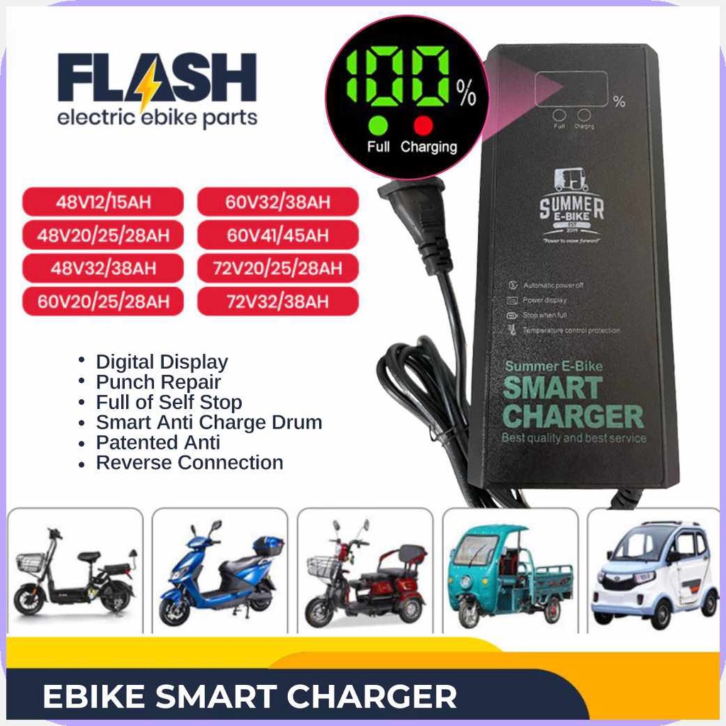 Ebike,Aa'Charger+Fl&48V`lC'60V{ZJ'72V{wW'12ah{fK'20ah{JJ'38ah{bb'Smart Digital Display Charger ...