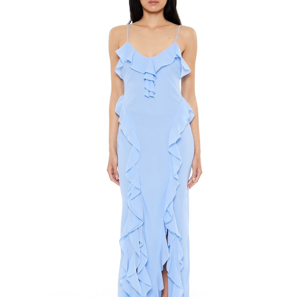 Forever 21 Women's Chiffon Ruffle M-Slit Maxi Dress | Shopee Philippines