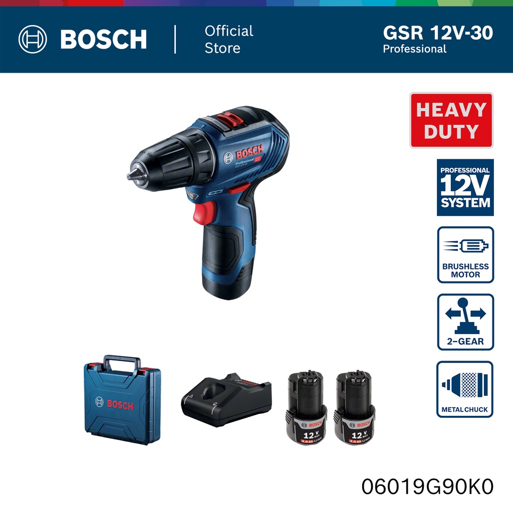 Bosch Power Tools GSR 12V-30 Professional 12V Cordless Drill Driver ...