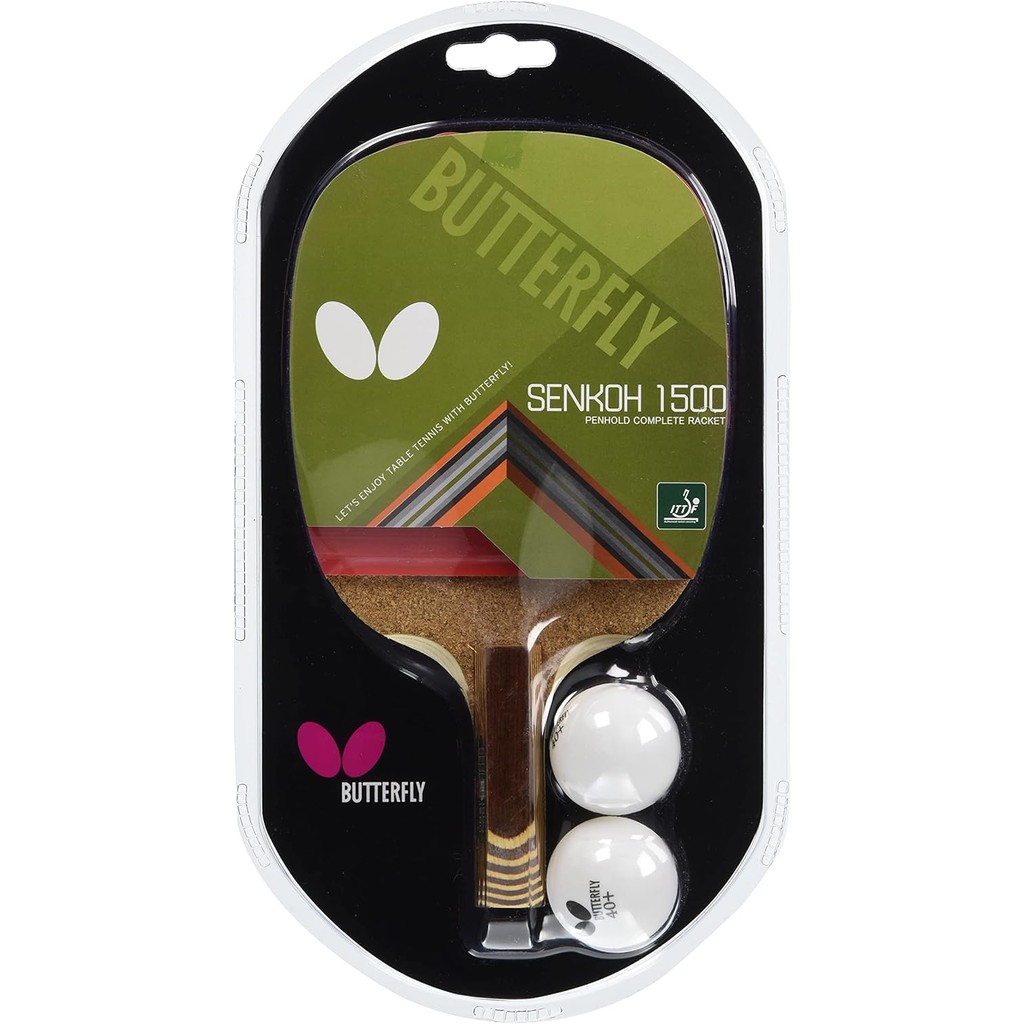 Butterfly Senkoh 1500 Penhold Table Tennis Racket with Rubber and Brown ...