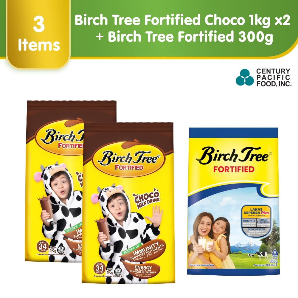 Birch Tree Fortified Powdered Milk Choco 1kg Pack of 2 + Birch Tree ...
